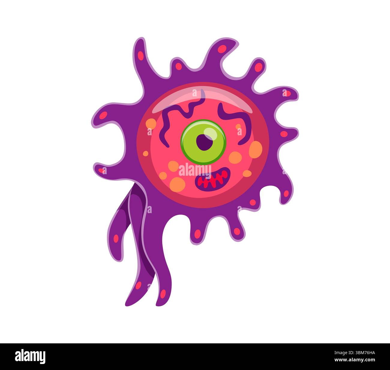 Medicine cartoon font virus or microbe letter P. Healthcare cartoon ...