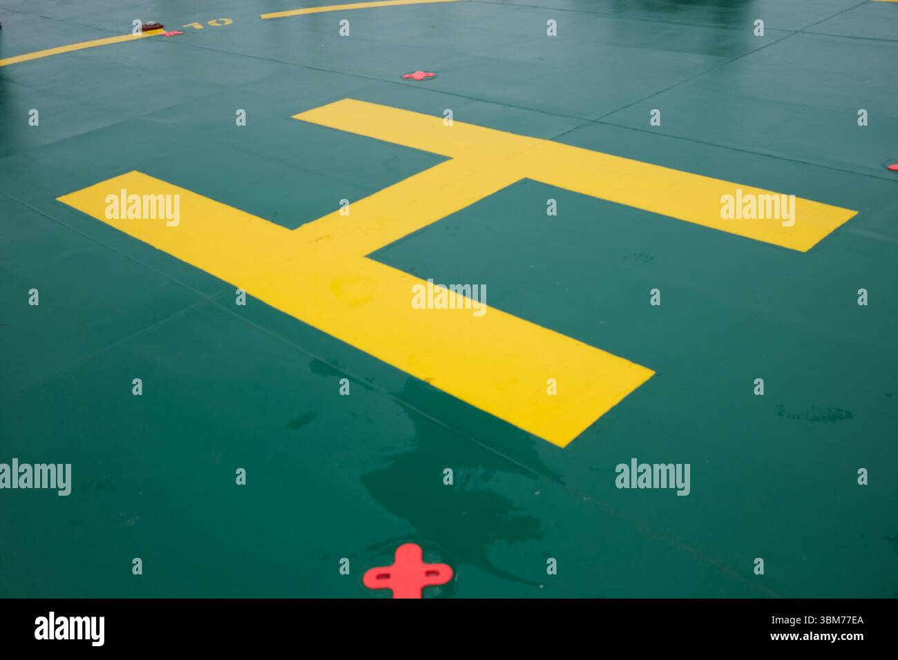 Helipad surface on a ferry Stock Photo - Alamy
