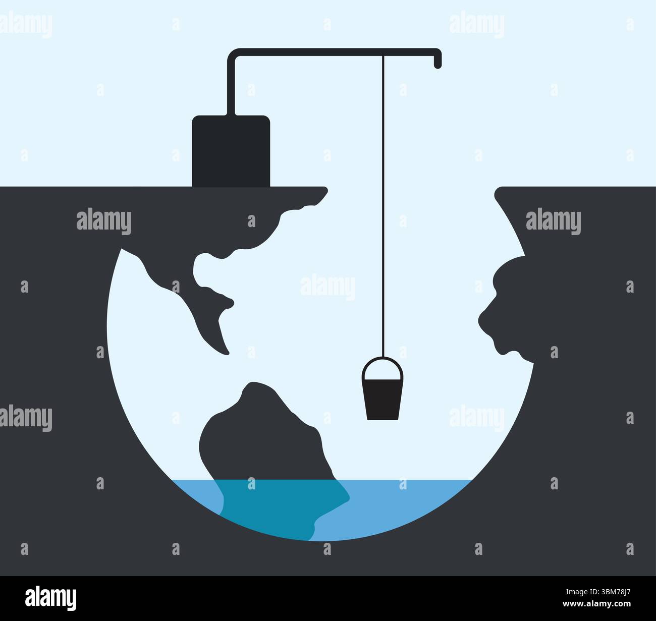 Water crisis of earth global, Illustration about water conservation and ...