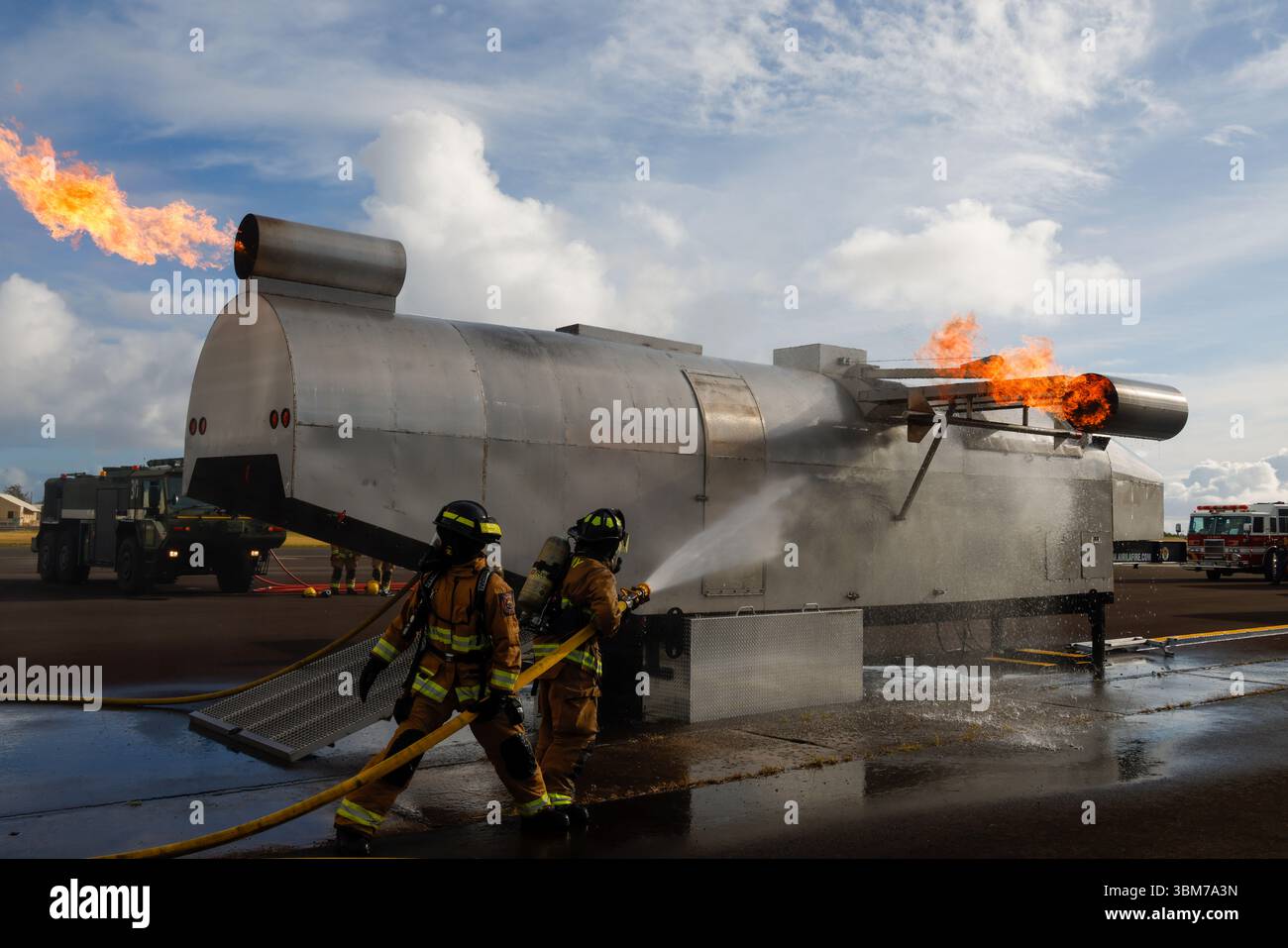 U.S. Marines with Aircraft Rescue and Firefighting (ARFF), Marine Wing ...