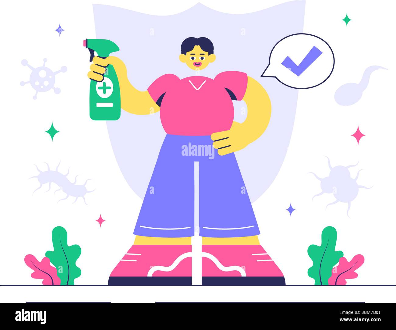 Antibacterial Vector Illustration Featuring Handwashing, Virus ...