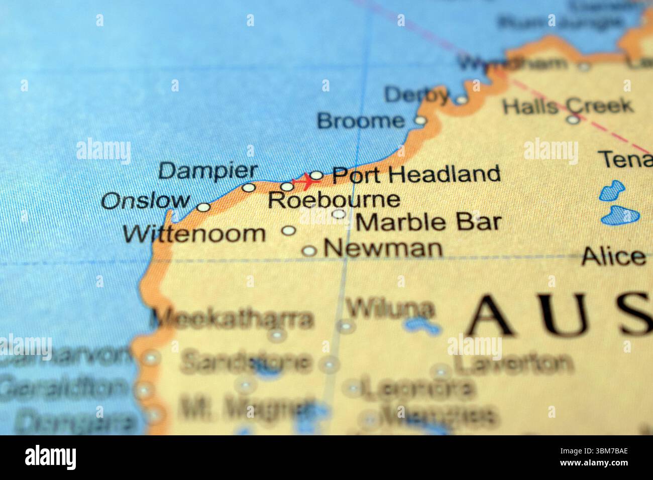 Roebourne-Australia Political Map Or Administrative Map With Blurry ...