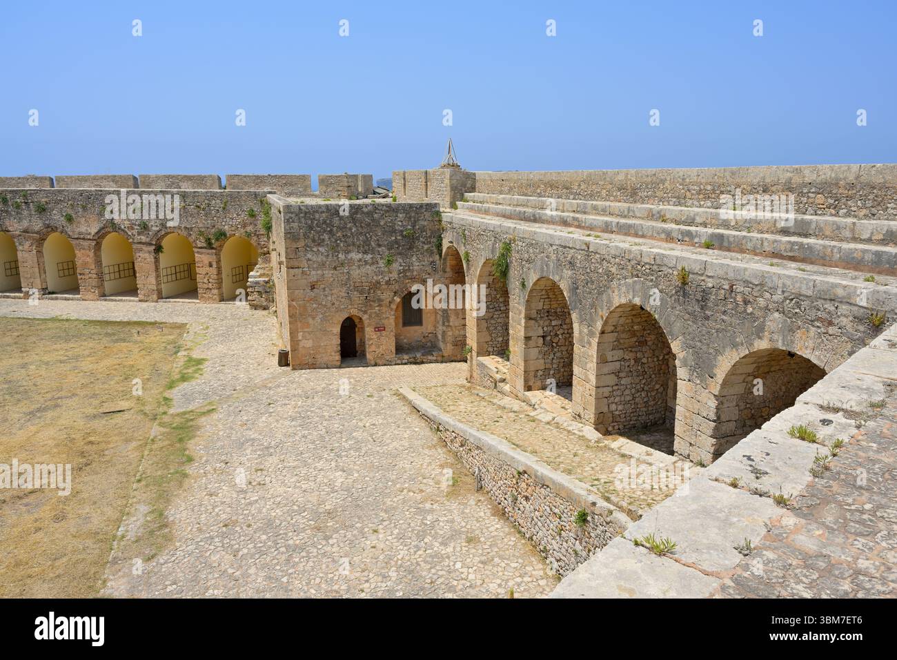 Pylos, Peloponnese, Greece - June 13 2025 - high angle view to former ...
