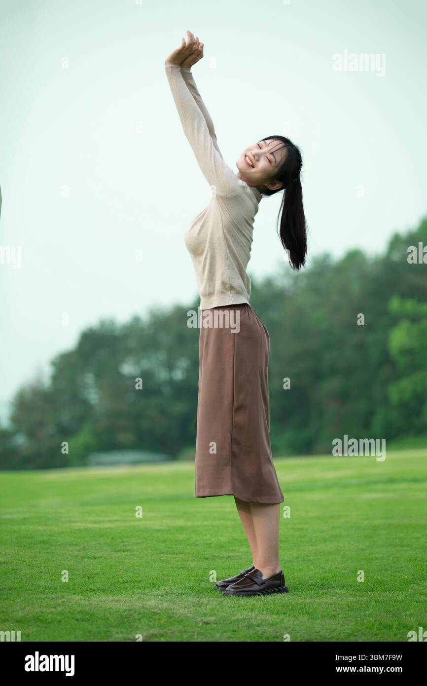 Joyful young woman open hi-res stock photography and images - Alamy