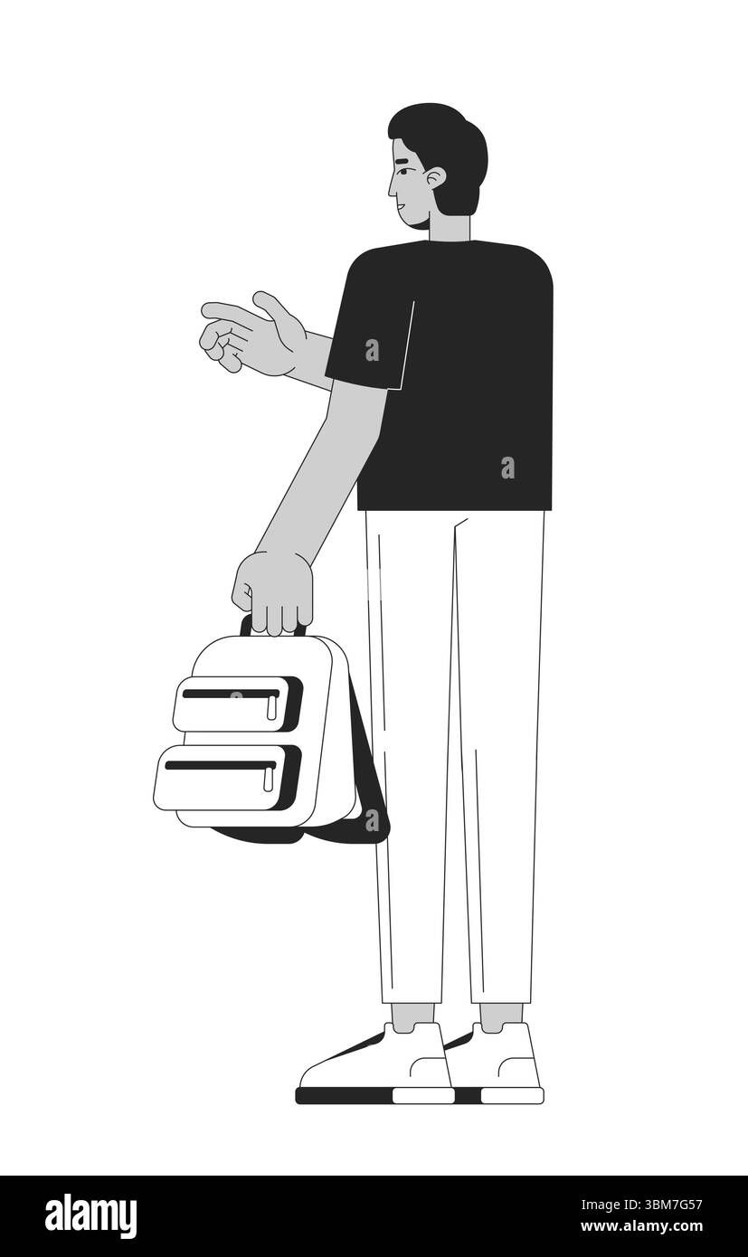 Indian student with backpack in college Stock Vector Images - Alamy