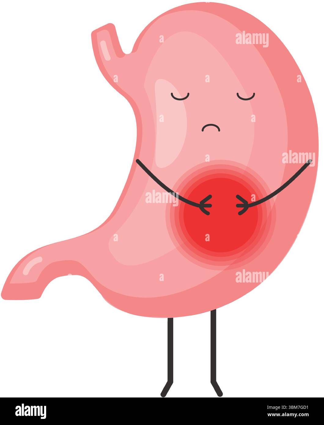 Stomach ache vector cute sad character icon Stock Vector Image & Art ...