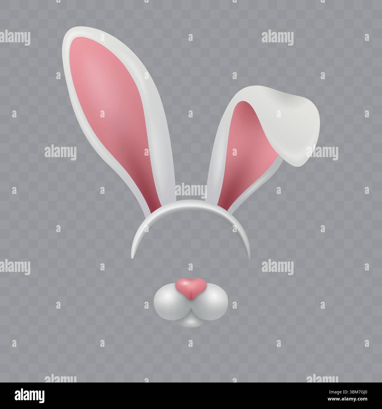 Vector Bunny Ears and Nose. Bunny Ears and Nose for Easter, Costume ...