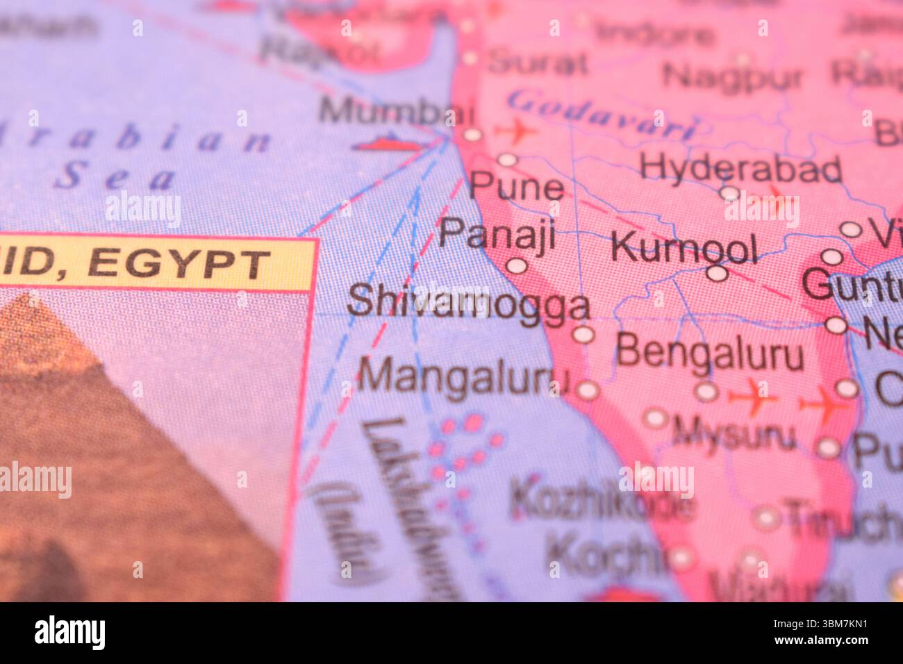 Panaji-India Political Map Close Up Photograph With Defocused ...