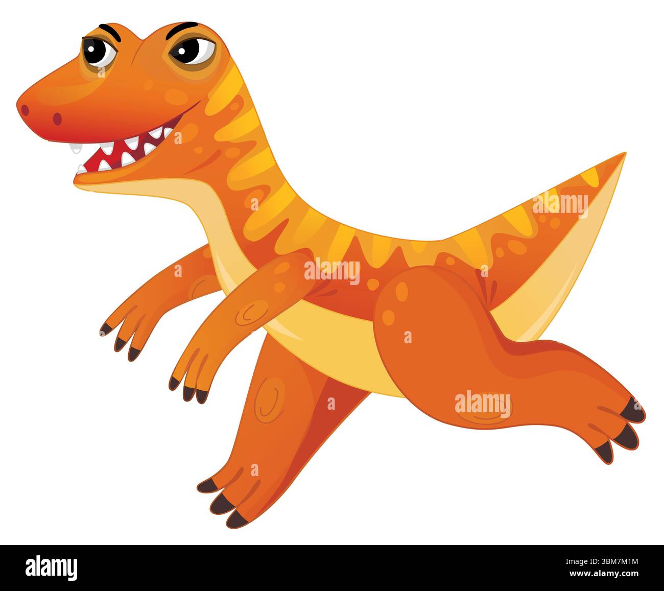 cartoon happy and funny colorful prehistoric dinosaur dino gallimimus ...