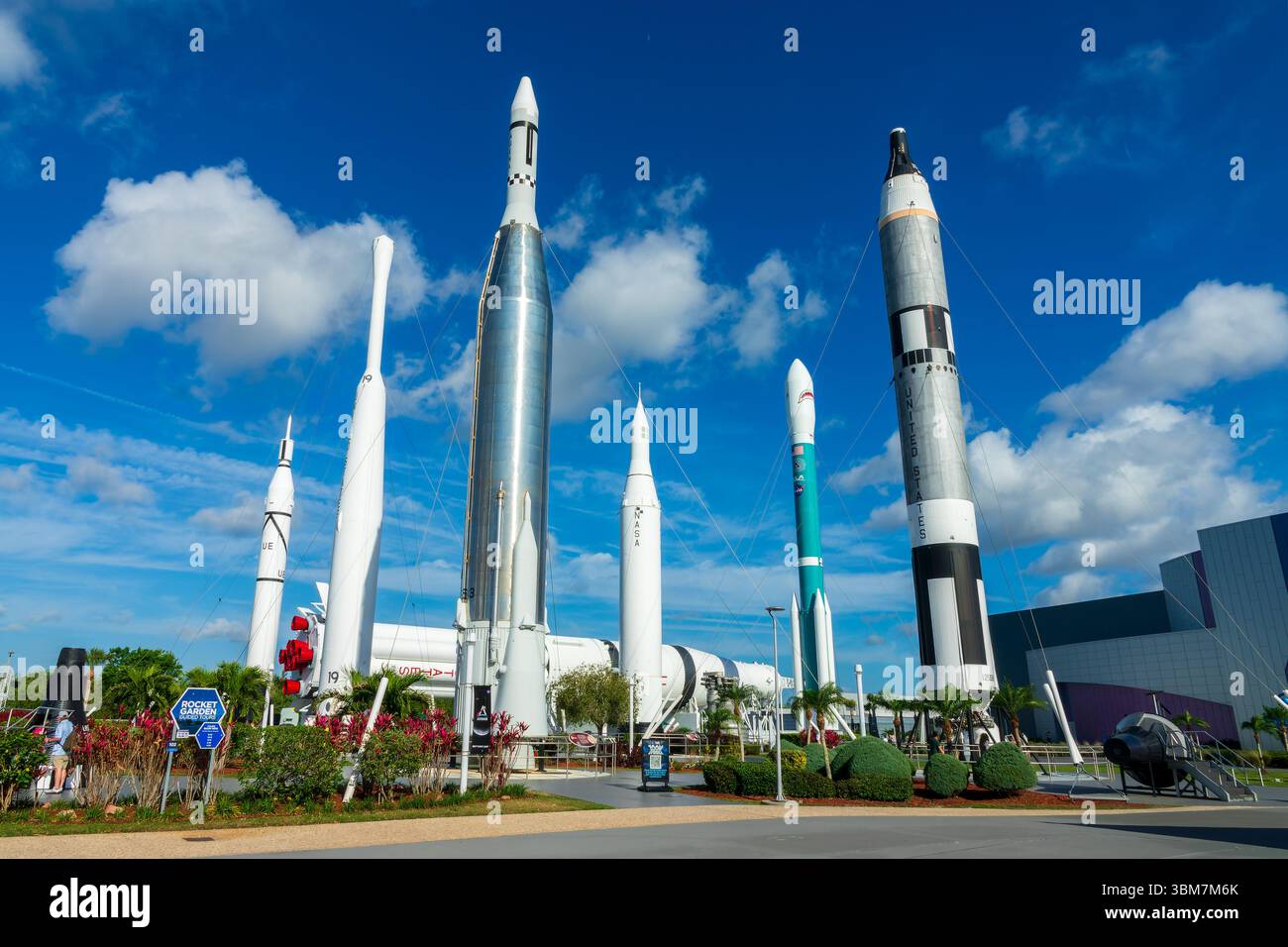 Rocket garden at the Kennedy Space Center Visitor Complex in Merrit ...