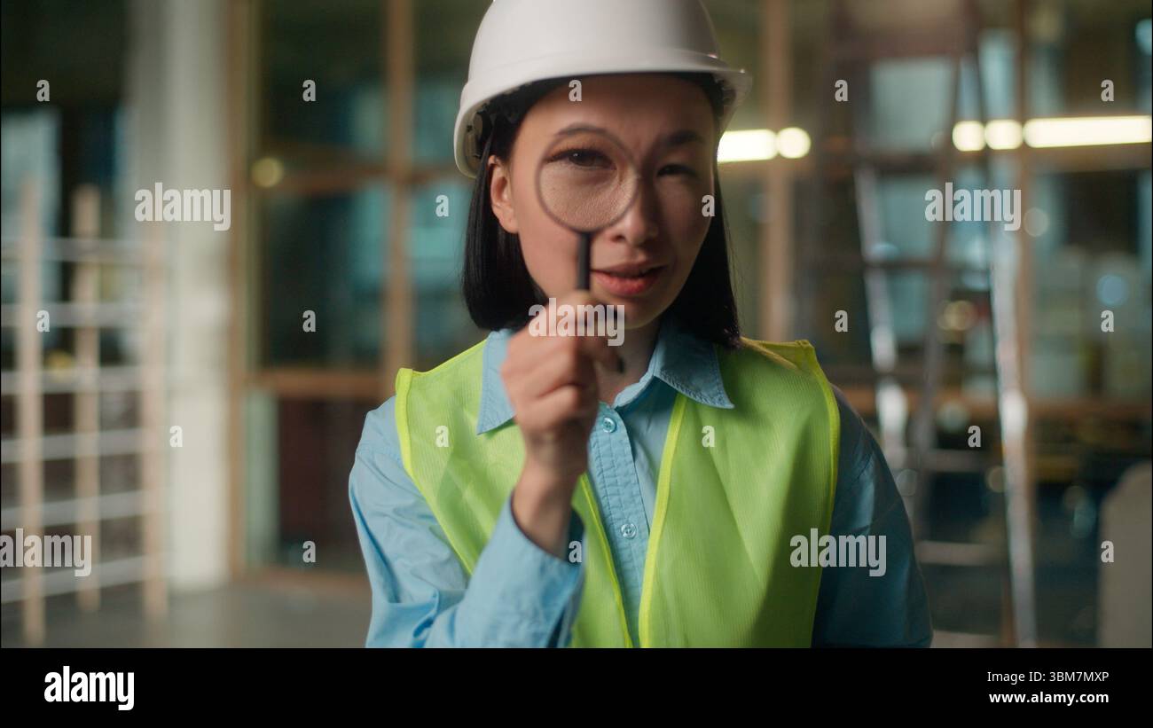 Asian woman builder investigator architect hi-res stock photography and ...