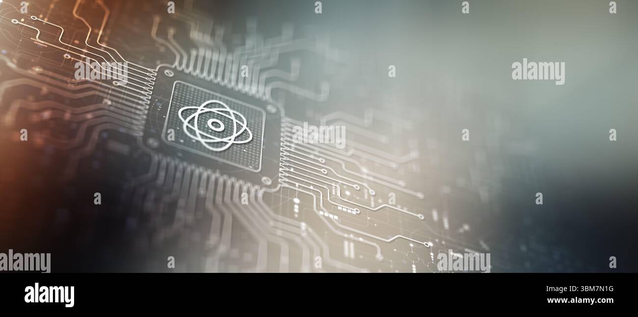 Quantum Computing Revolutionizing Processing Illustrated on a Processor ...