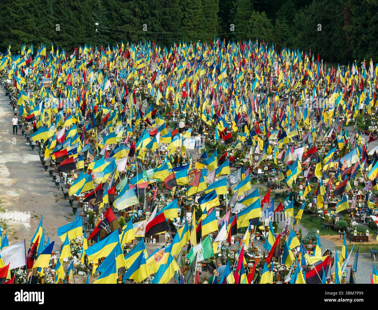 Lviv, Ukraine - Jun. 24, 2025: The Marsove Pole Military Cemetery is ...