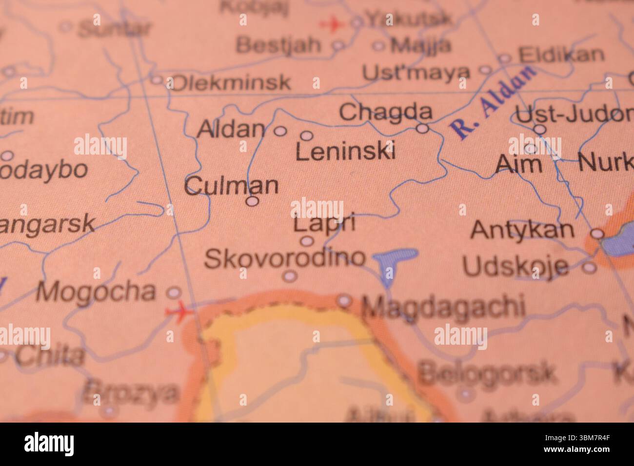 Leninski Russia Country Political Map Close Up With Background Blur ...