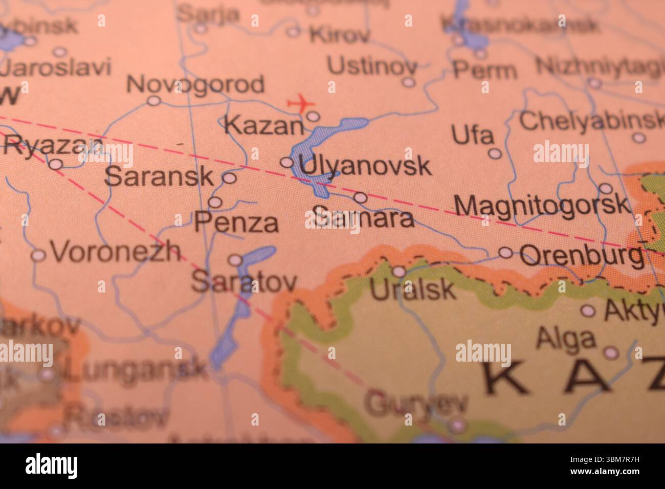 Samara Russia Country Political Map Close Up With Background Blur Image ...