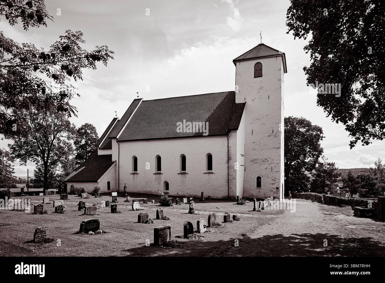Hoff Medieval Church, Toten, Norway Stock Photo - Alamy