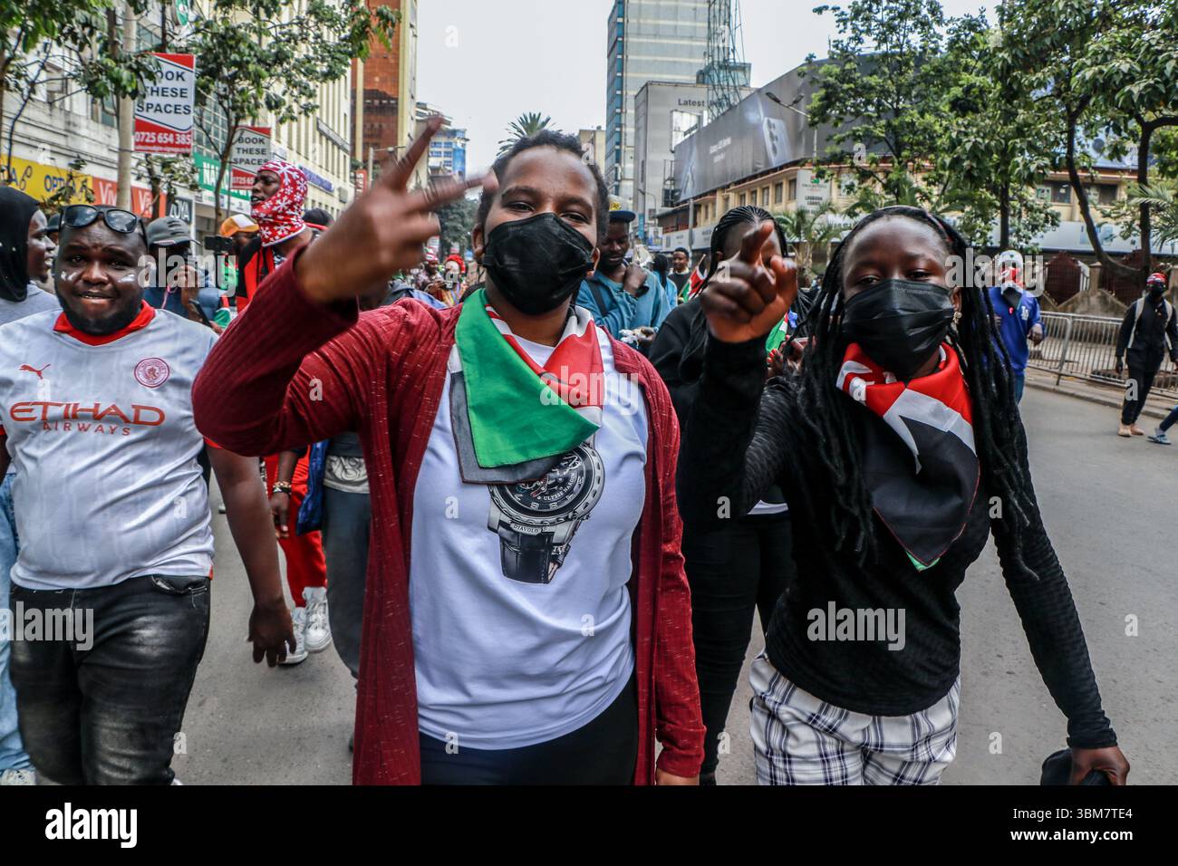 Nairobi, Kenya. 25th June, 2025. Protesters march while chanting ...