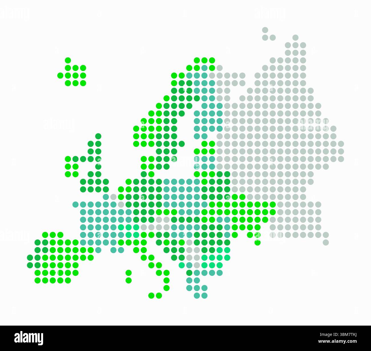 Europe dotted map. Digital style map of the continent on white ...