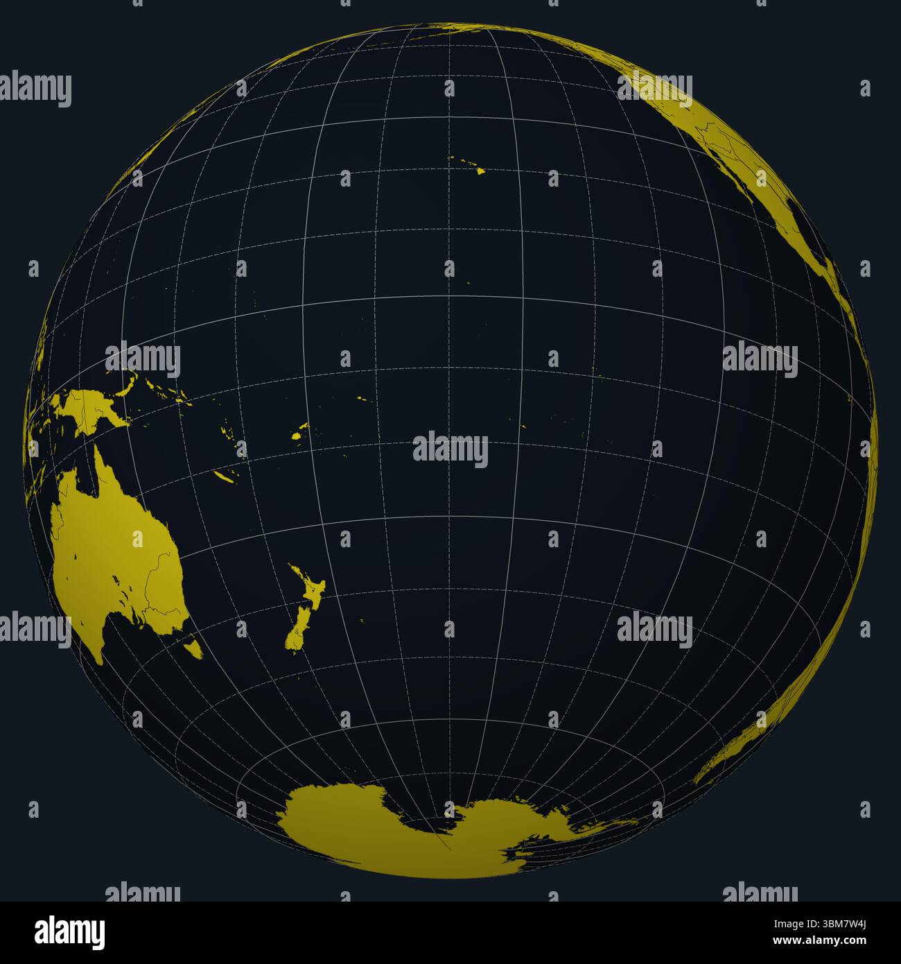 Cook Islands on Globe. Country view on the world map in Charcoal Bright ...