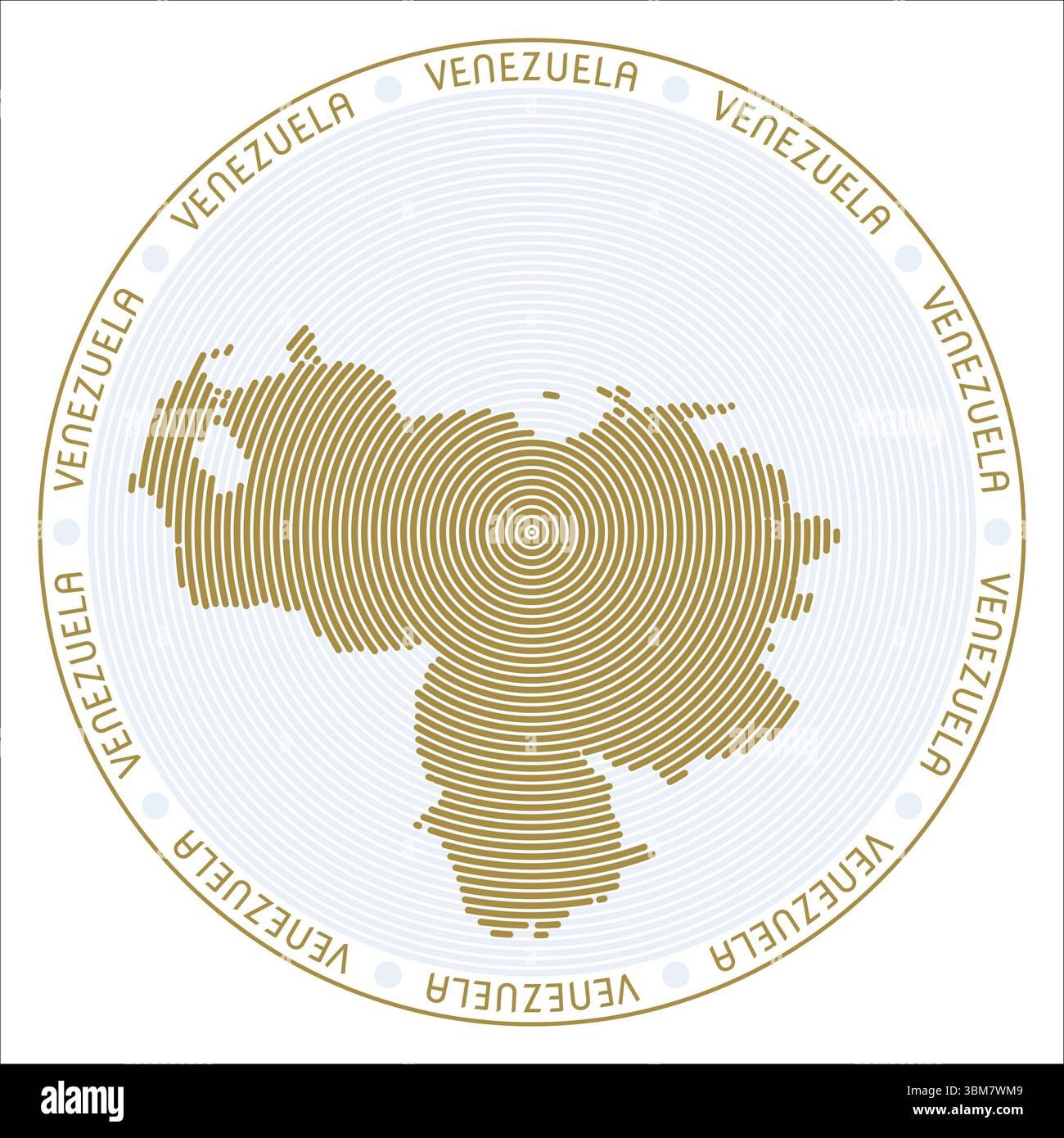 Venezuela round logo design. Country shape build of rings. Venezuela ...