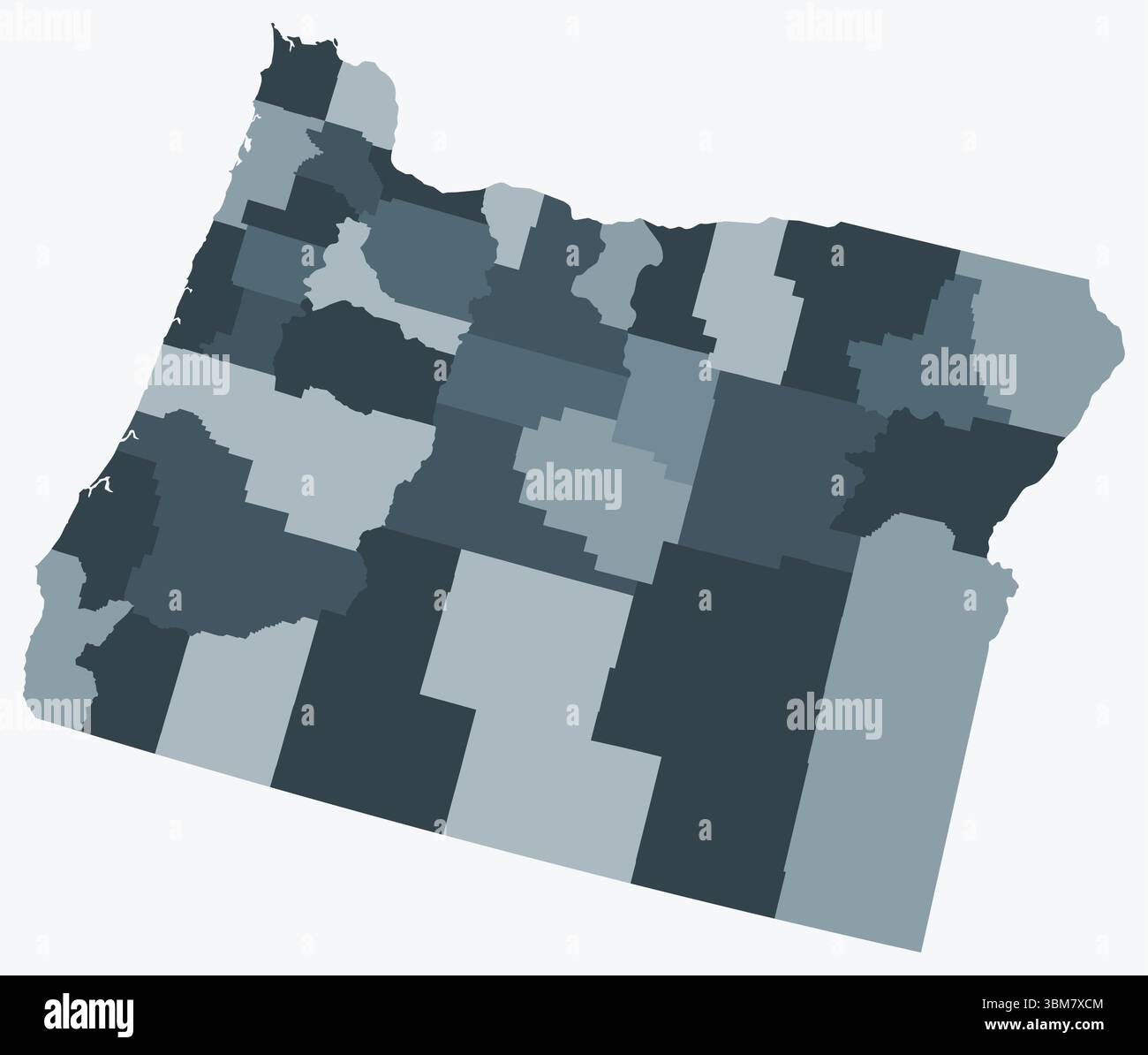Map of Oregon with counties. Just a simple state border map with county ...