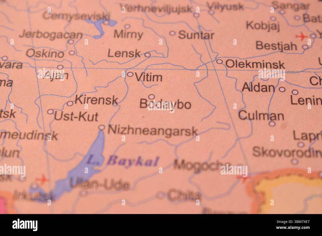 Vitim City Of Russia Country Political Map Close Up With Background ...