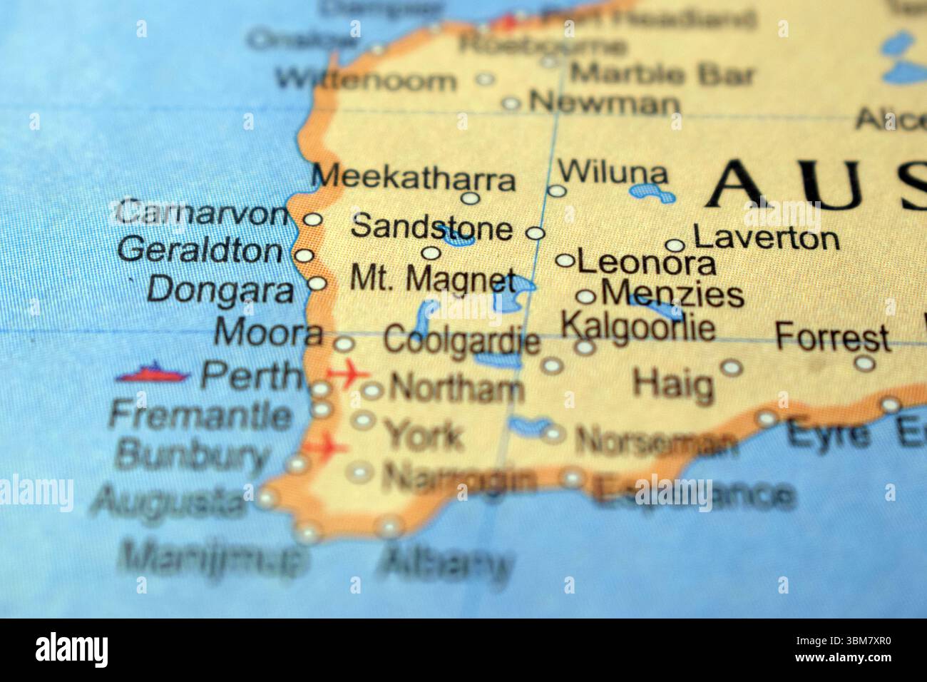 Leonora-Australia Political Map Or Administrative Map With Blurry ...