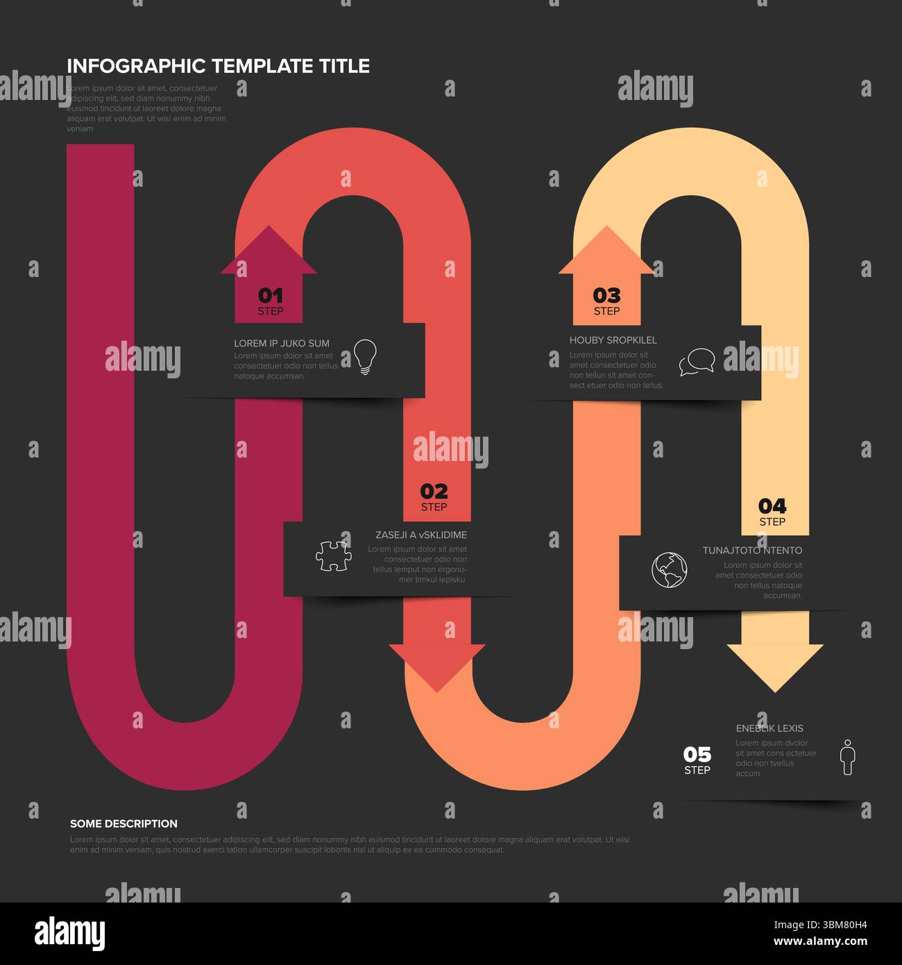 Modern infographic template for a multi-step process. This professional infographic template ...