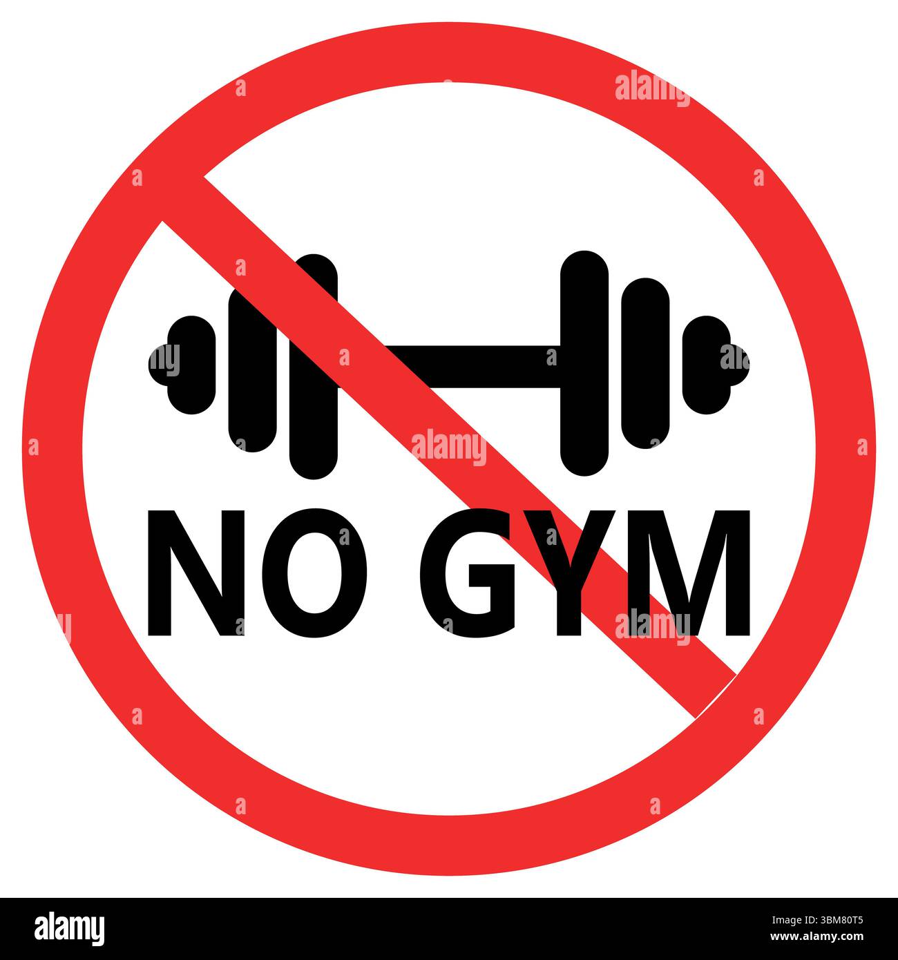 No Gym sign. Prohibited gym access symbol. No fitness zone logo. flat ...