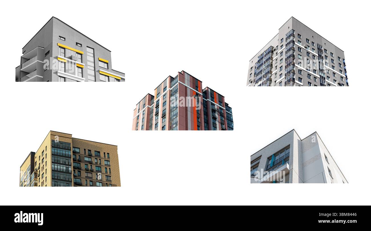 Large brick building balcony Cut Out Stock Images & Pictures - Alamy