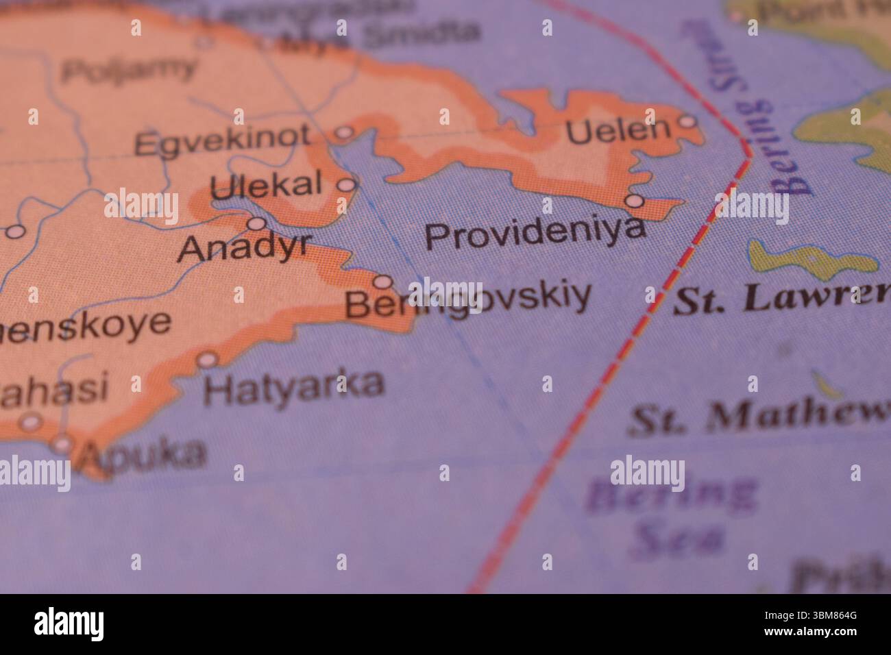 Provideniya Russia Country Political Map Close Up With Background Blur ...