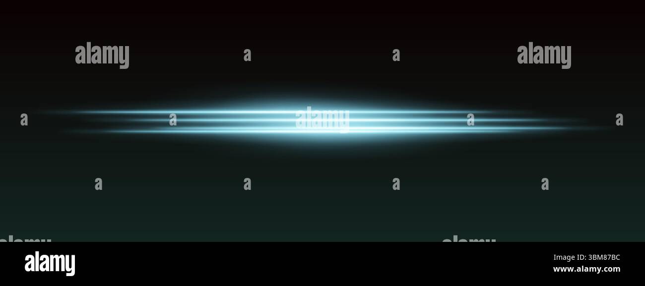 Bright glowing stripes with blurred edges on black backdrop. Light beam ...