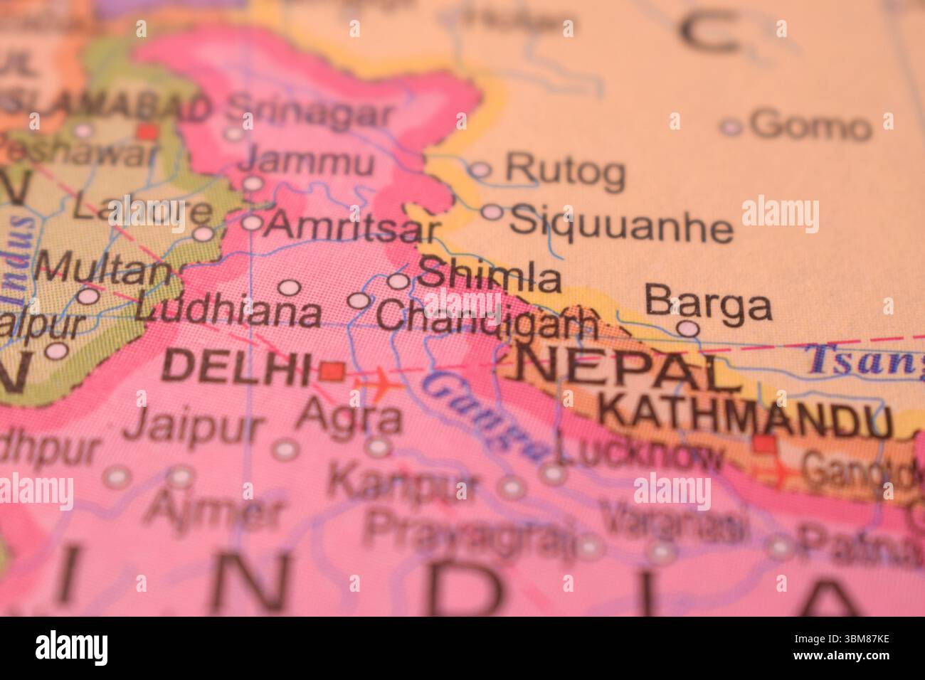 Shimla City-India Political Map Close Up Photograph With Defocused ...