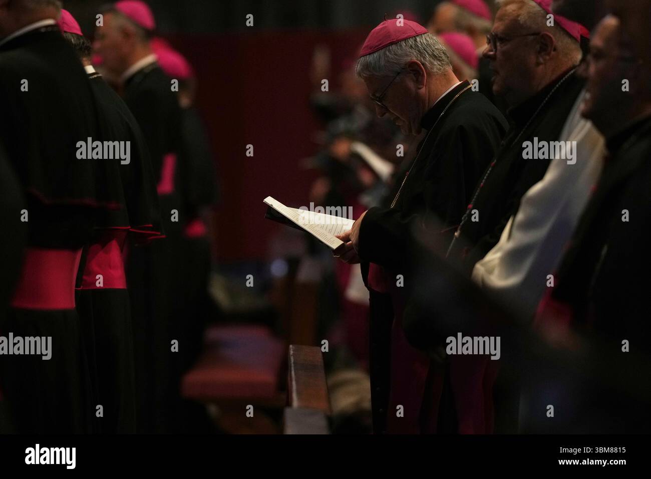 Bishops attend the Pope Leo XIV leading a meditation with the ...