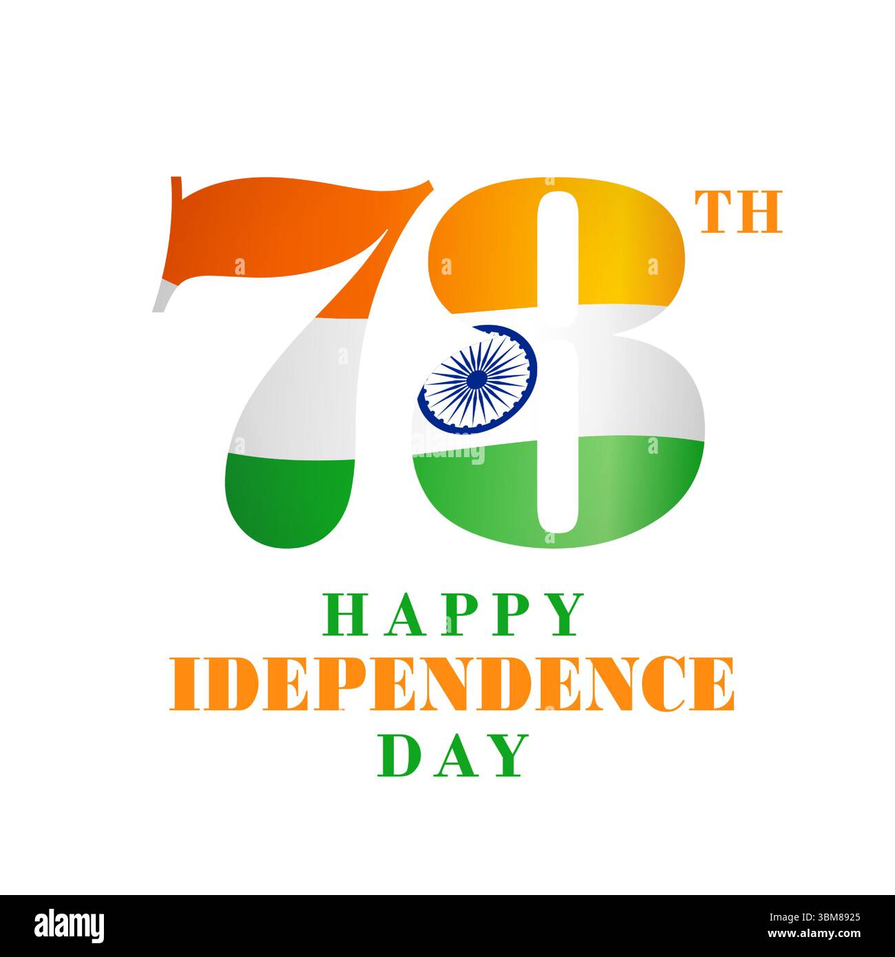 78th years Happy Independence Day of India, 15th august holiday banner. 78 years of independence ...