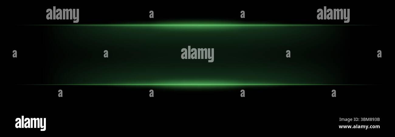 Rectangular neon frame with horizontal light edges and soft glow ...