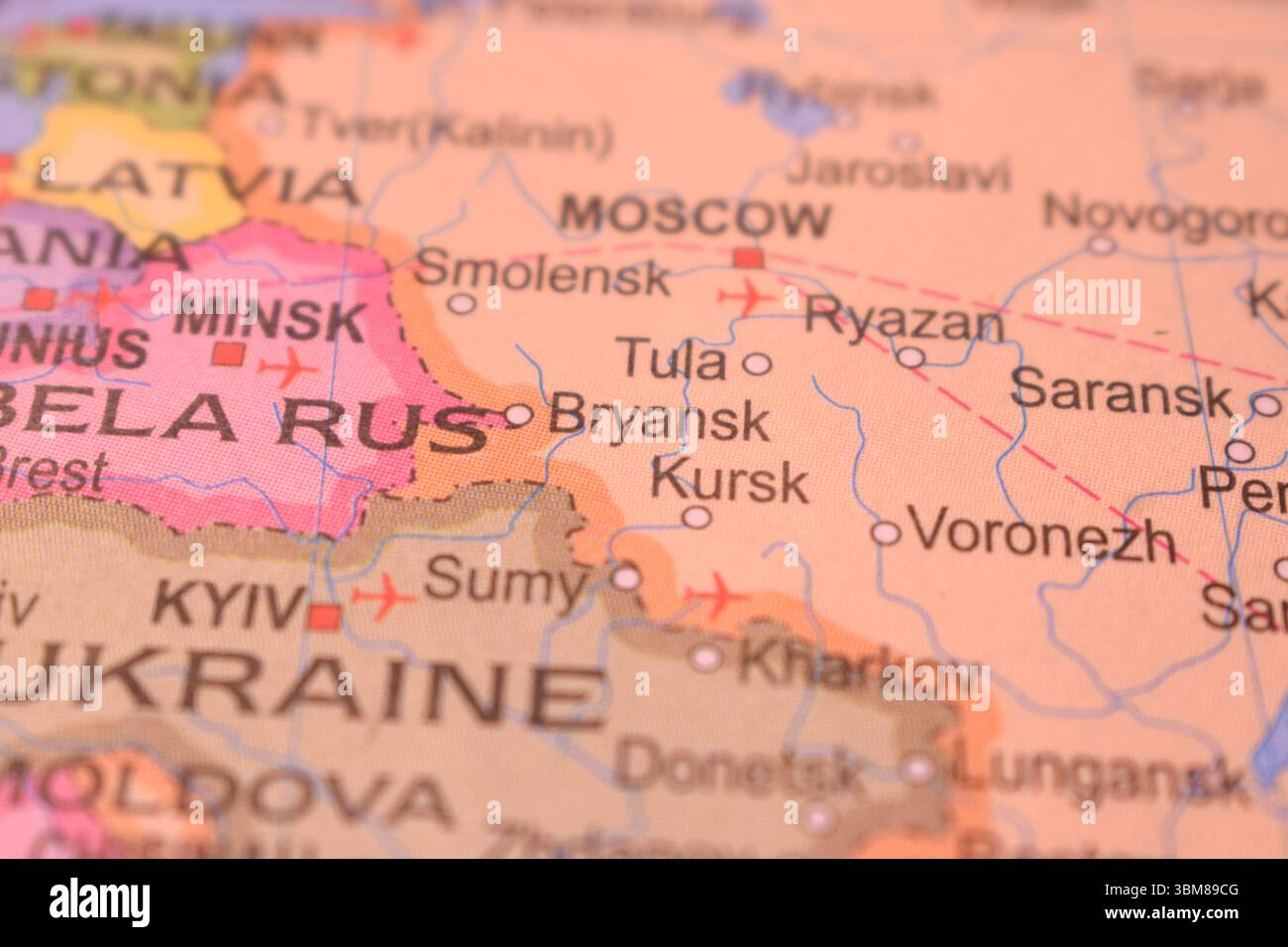 Kursk City Of Russia Country Political Map Close Up With Background ...