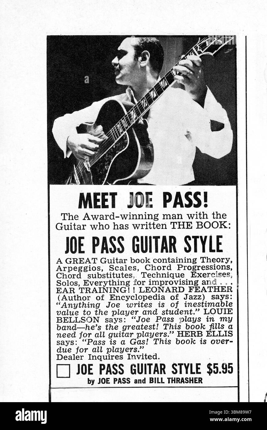 An ad from a 1970 music magazine for the guitar instruction book, Joe ...