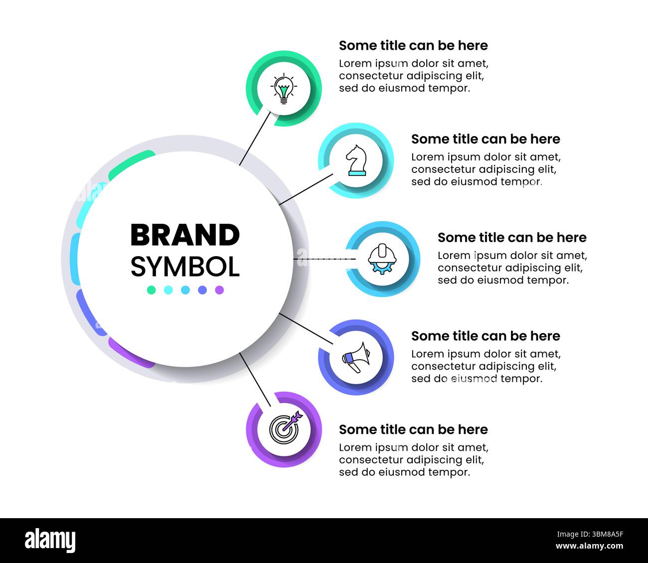 5 segment circle infographic hi-res stock photography and images - Alamy