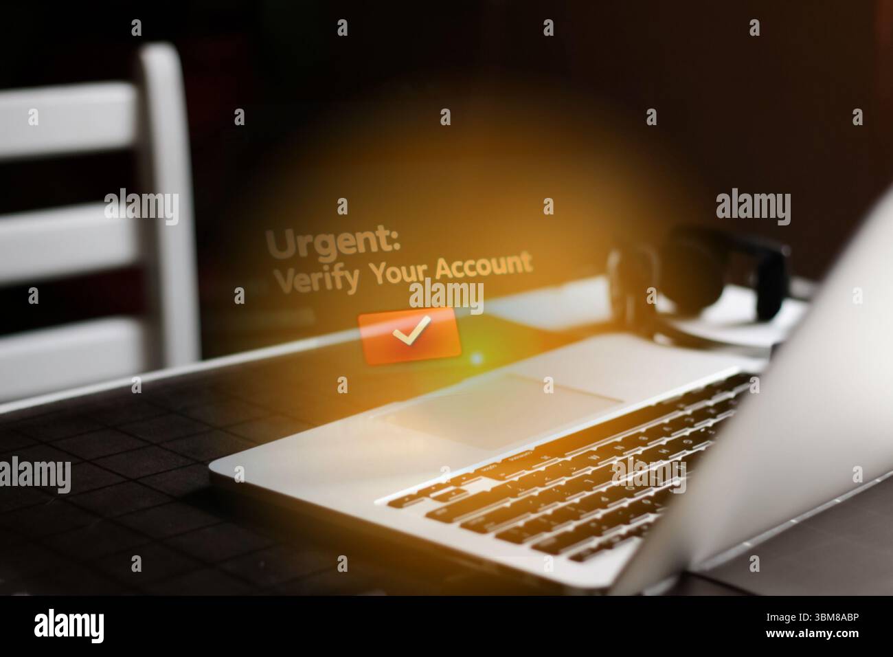 Cybersecurity threat: A laptop displays urgent notifications for ...