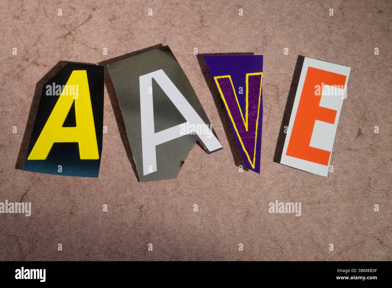 AAVE "African American Vernacular English" using cut-out paper letters ...