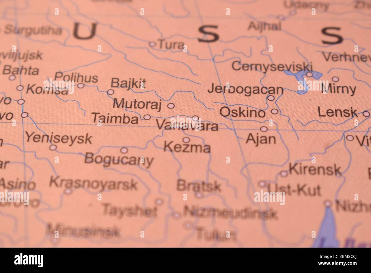 Vanavara Political Map Of Russia Country And City Close Up With ...
