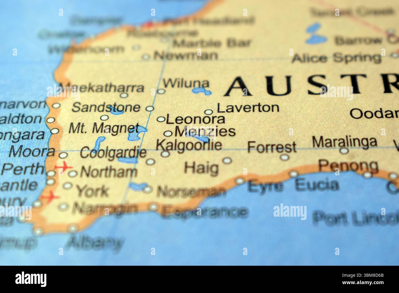 Leonora-Australia Political Map Or Administrative Map With Blurry ...