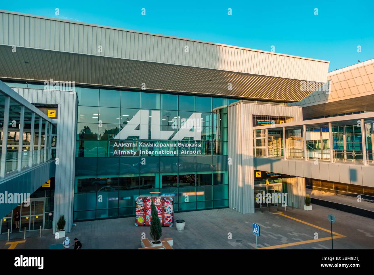 The modern international terminal of ALA Airport in Almaty, Kyrgyzstan ...
