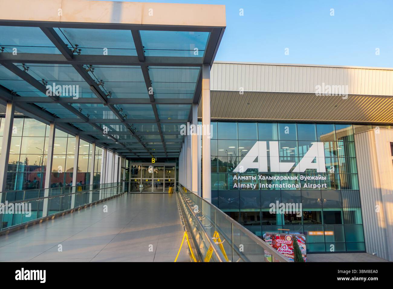 The modern international terminal of ALA Airport in Almaty, Kyrgyzstan ...
