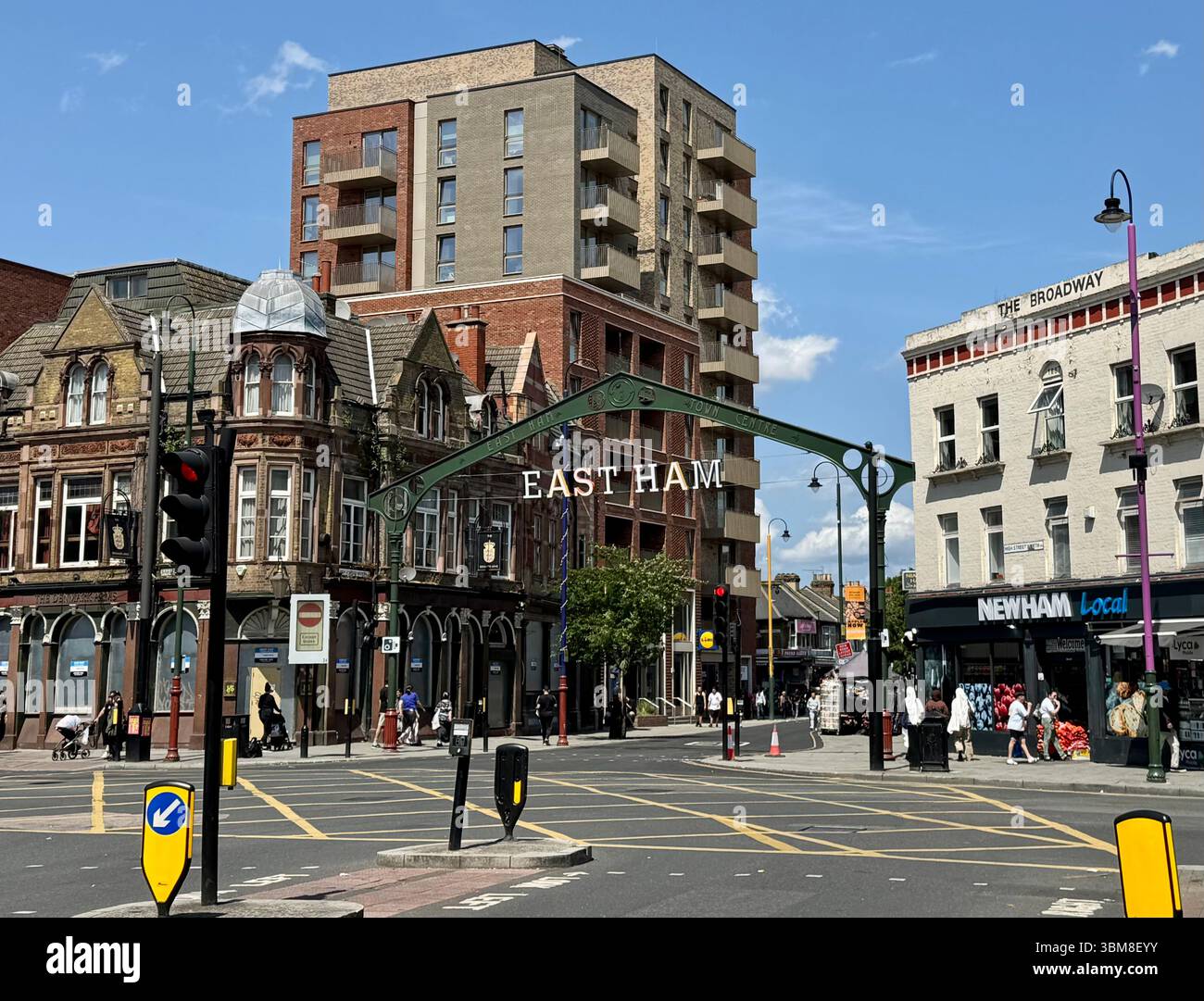 The East Ham sign over High St North Stock Photo - Alamy