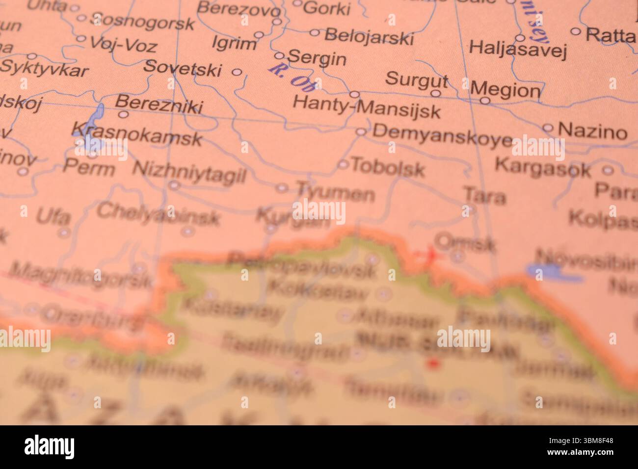 Surgut Political Map Of Russia Country And City Close Up With ...