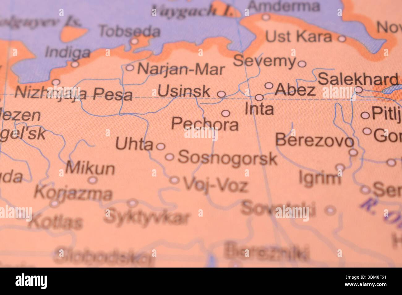 Pechora City Of Russia Country Political Map Close Up With Background ...