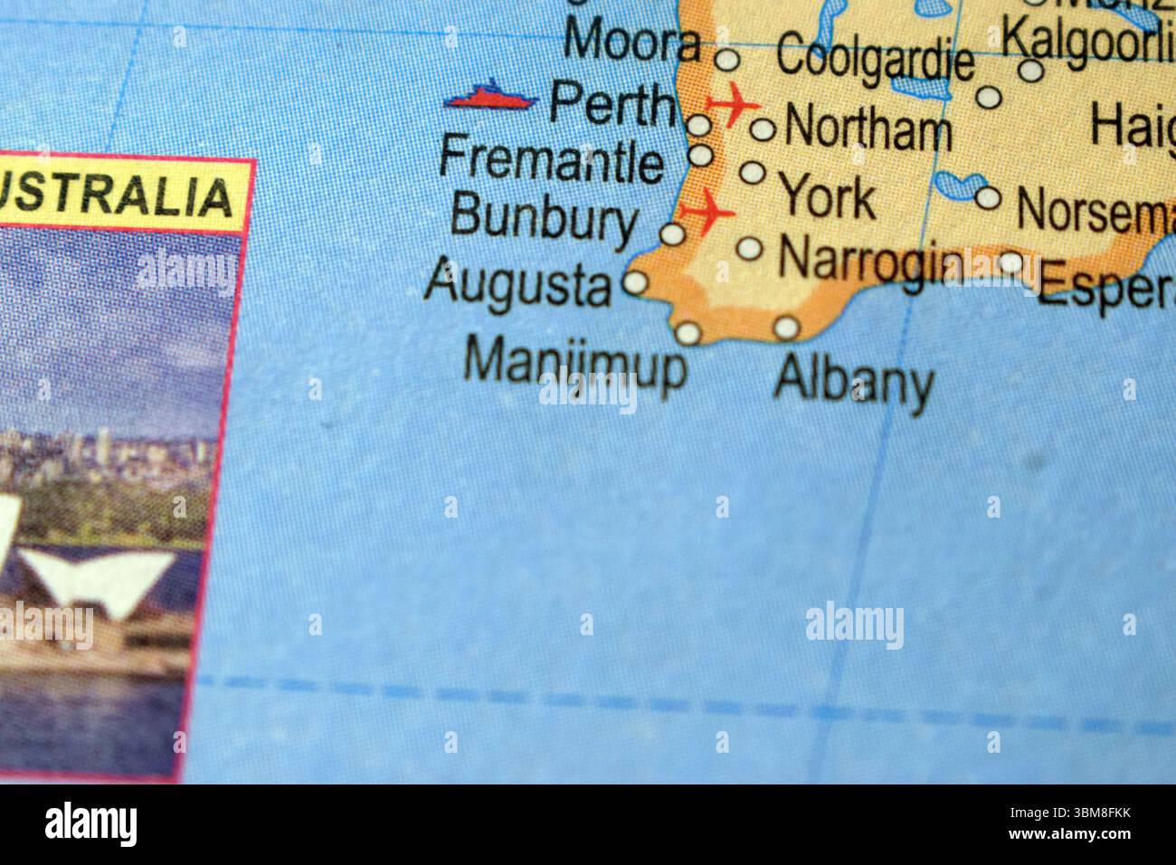 Bunbury City-Australia Political Map Or Administrative Map With Blurry ...