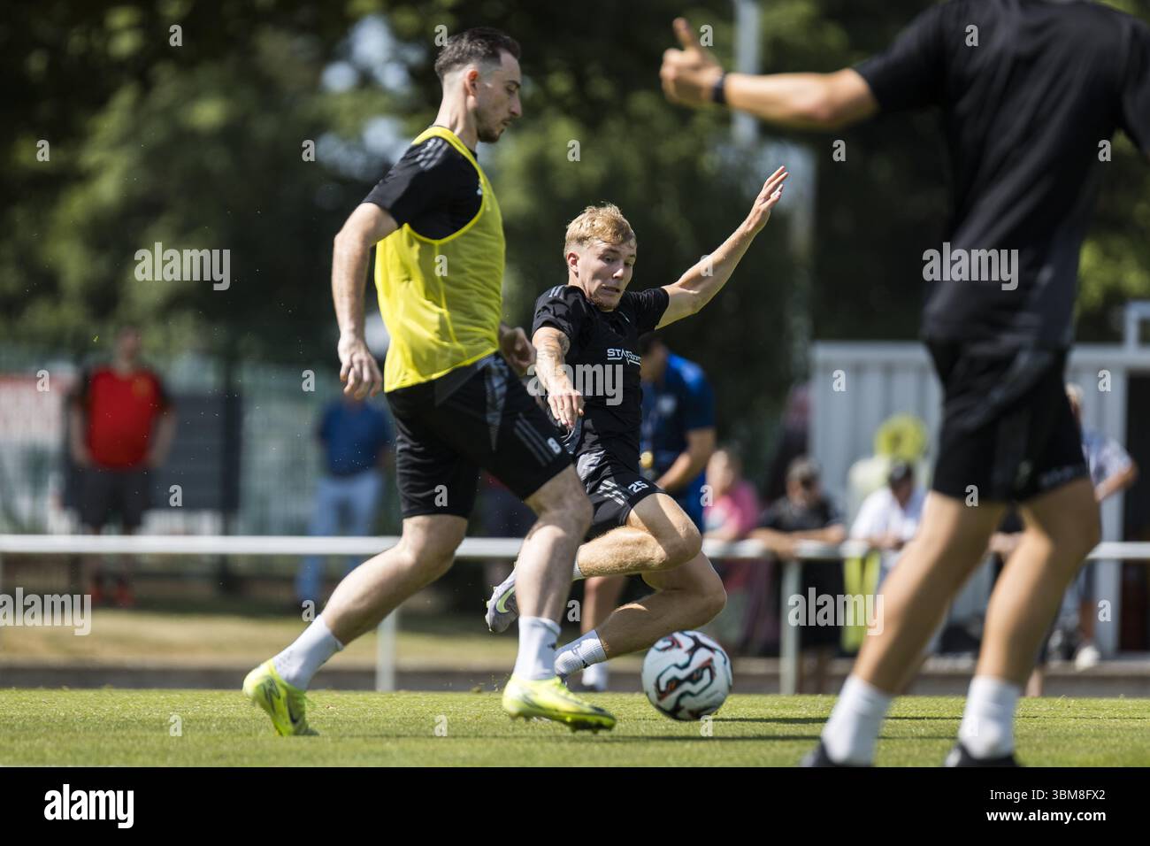 Eupen, Belgium. 25th June, 2025. Eupen's Kevin Mohwald and 25 Eupen's ...